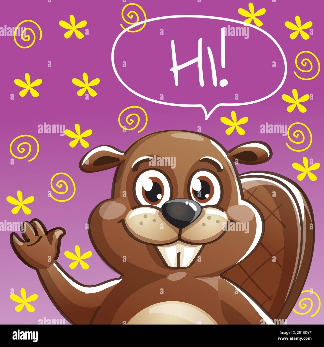 Vector illustration of cartoon beaver. Hi Stock Vector Image & Art - Alamy