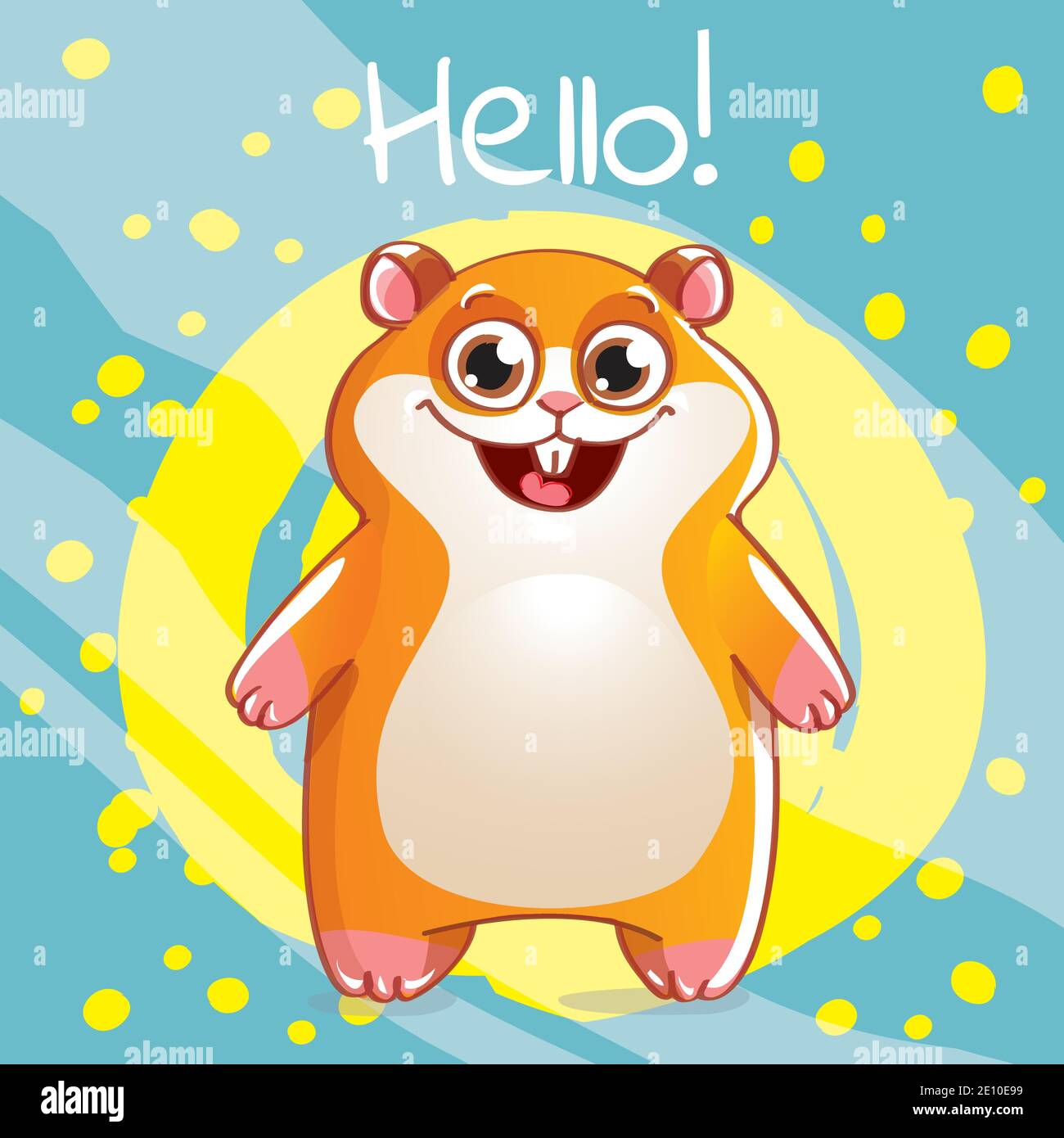 Vector illustration of cartoon hamster. Hello Stock Vector Image & Art ...