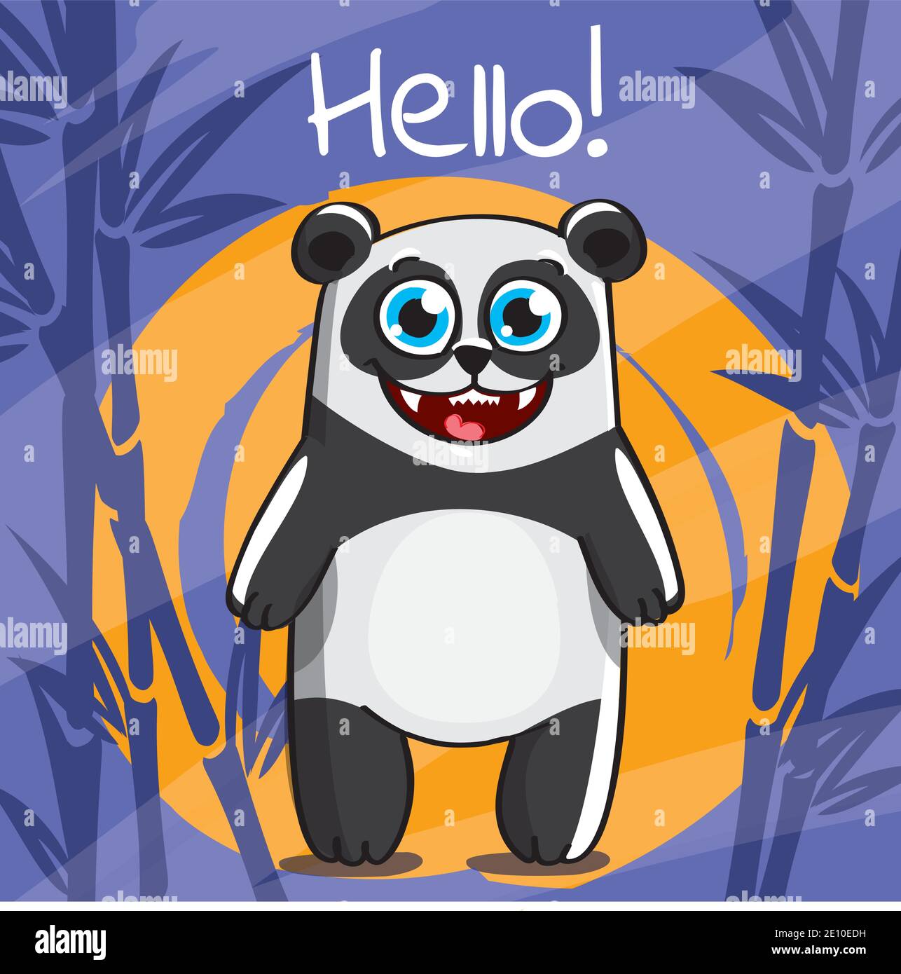 Vector illustration of cartoon panda. Hello Stock Vector Image & Art ...
