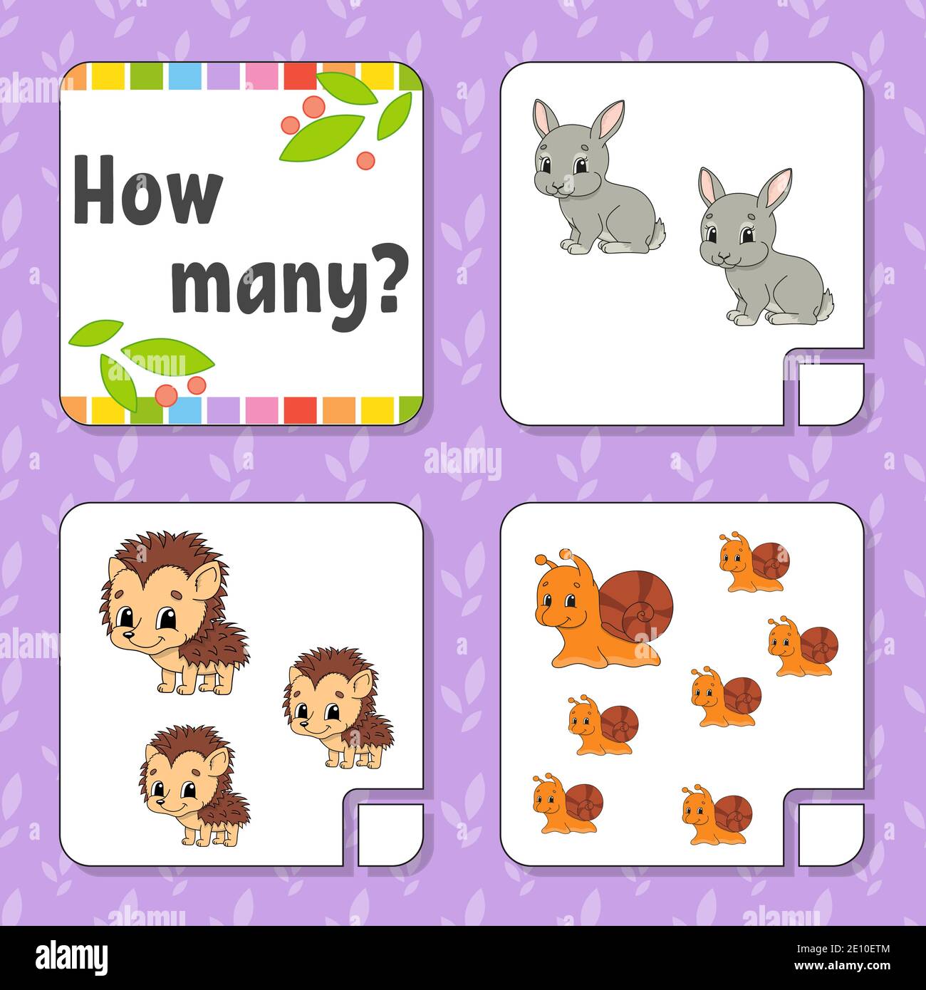 Counting game for children. Happy characters. Learning mathematics. How ...
