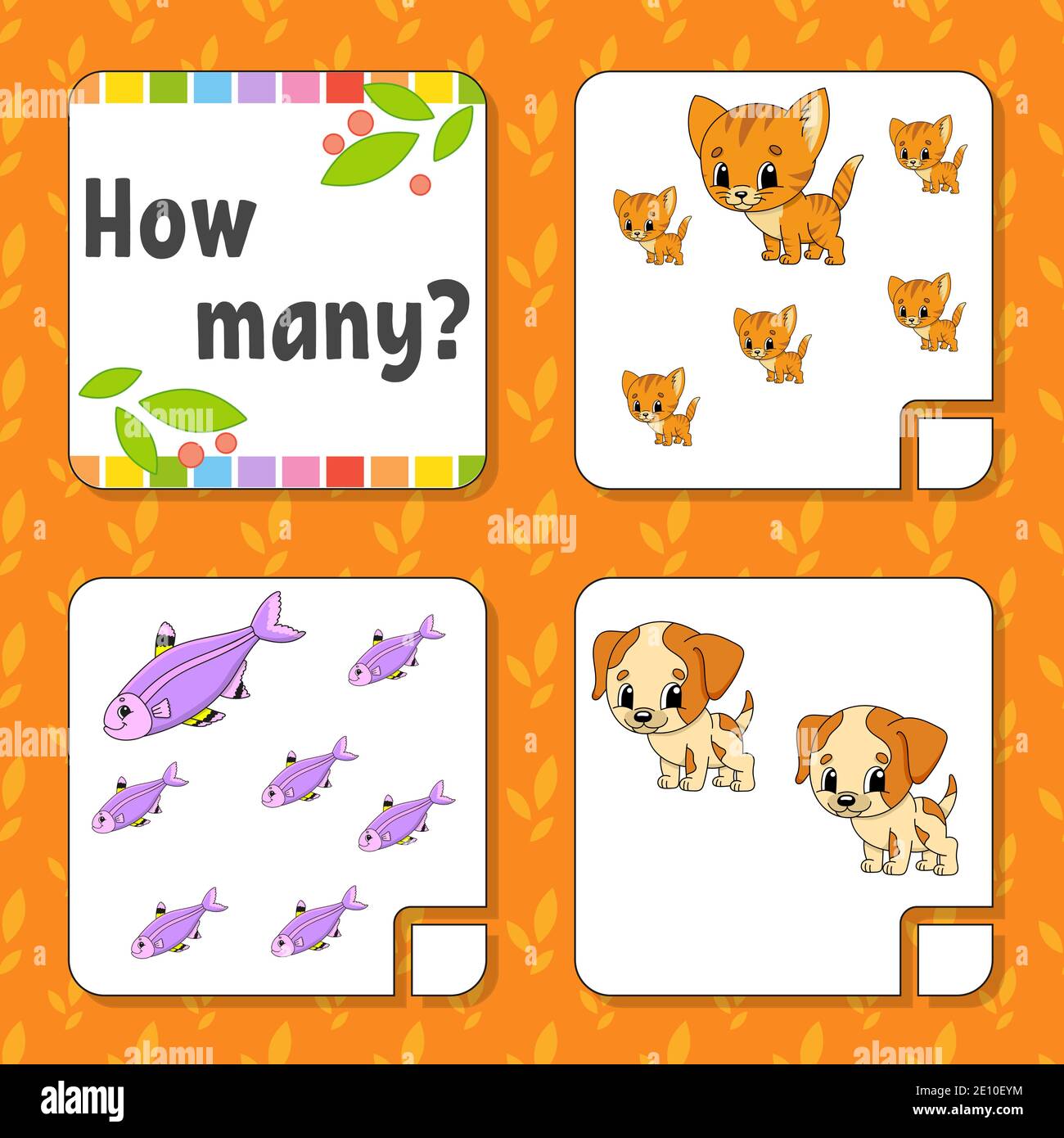 Counting game for children. Happy characters. Learning mathematics. How ...