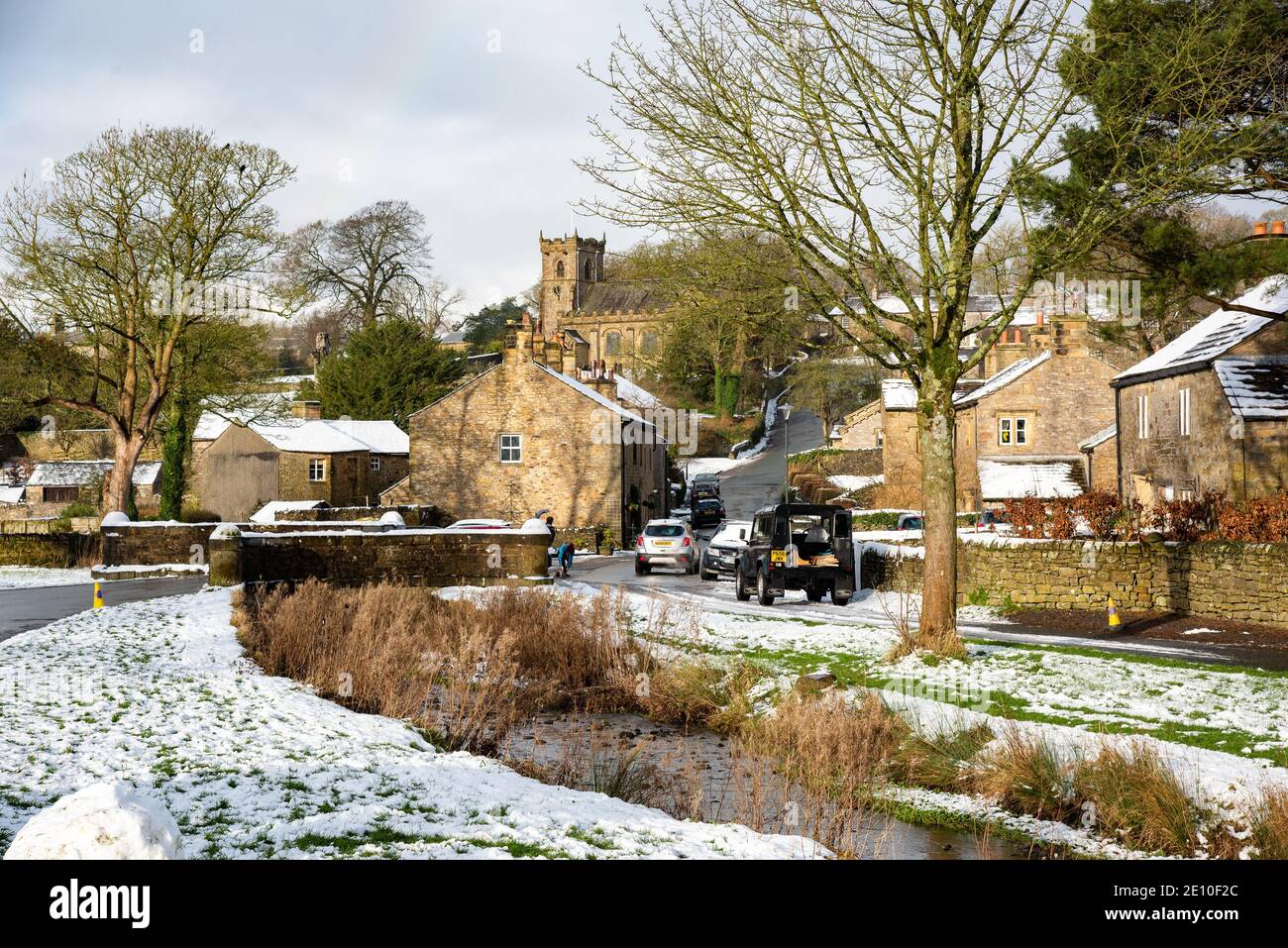Downham, Clitheroe, Lancashire, UK. 3rd Jan, 2021. Snow on Downham ...