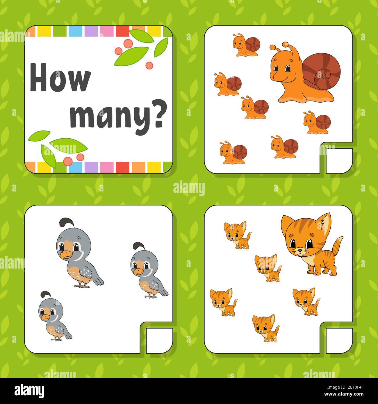 Counting game for children. Happy characters. Learning mathematics. How ...