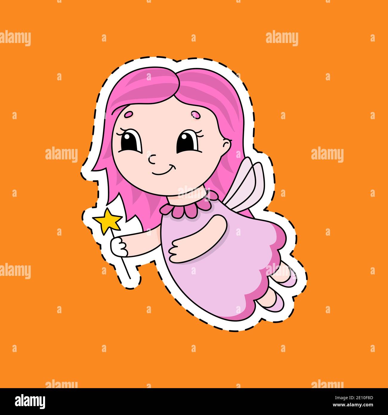 Sticker with a cute character. Colorful vector illustration. Isolated ...