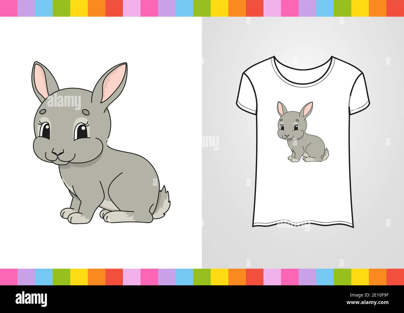 Cute character on shirt. Colorful vector illustration. Cartoon style ...
