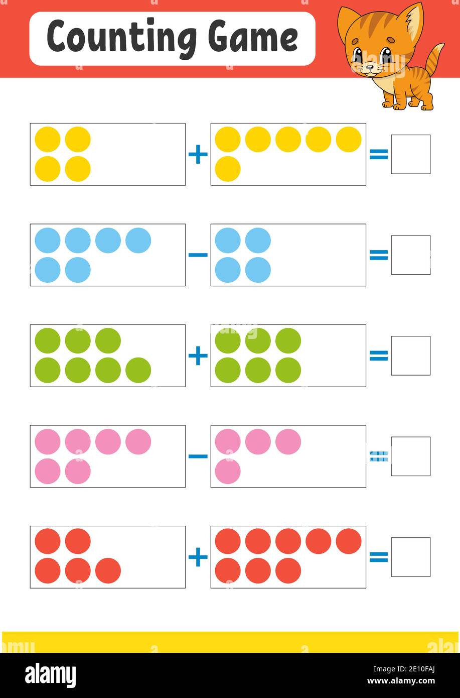 Addition and subtraction. Task for kids. Education developing worksheet ...