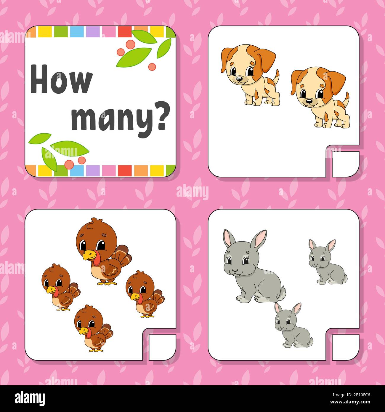 Counting game for children. Happy characters. Learning mathematics. How ...