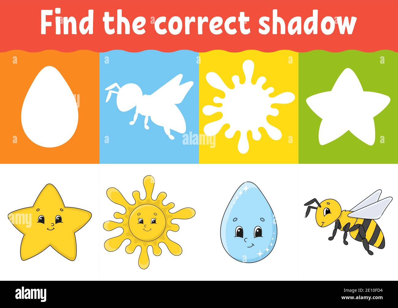 Find the correct shadow. Education developing worksheet. Matching game ...