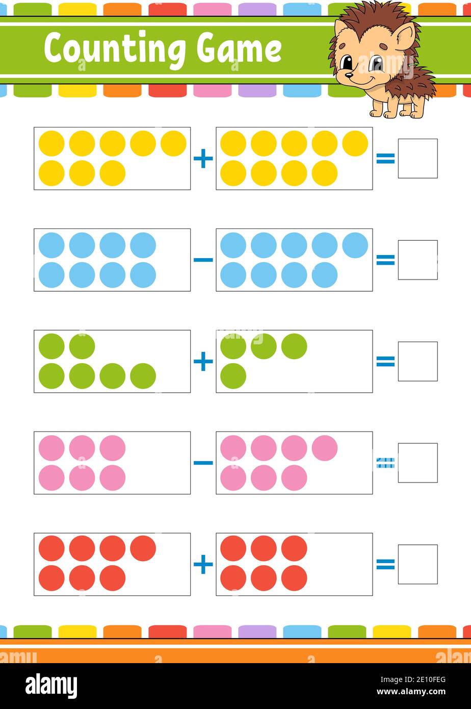 Addition and subtraction. Task for kids. Education developing worksheet ...
