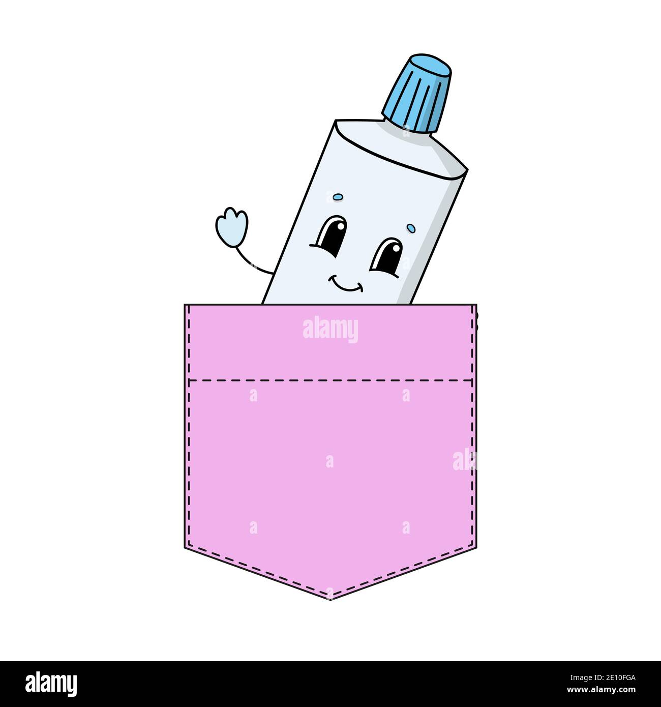 Cute character in shirt pocket. Colorful vector illustration. Cartoon ...