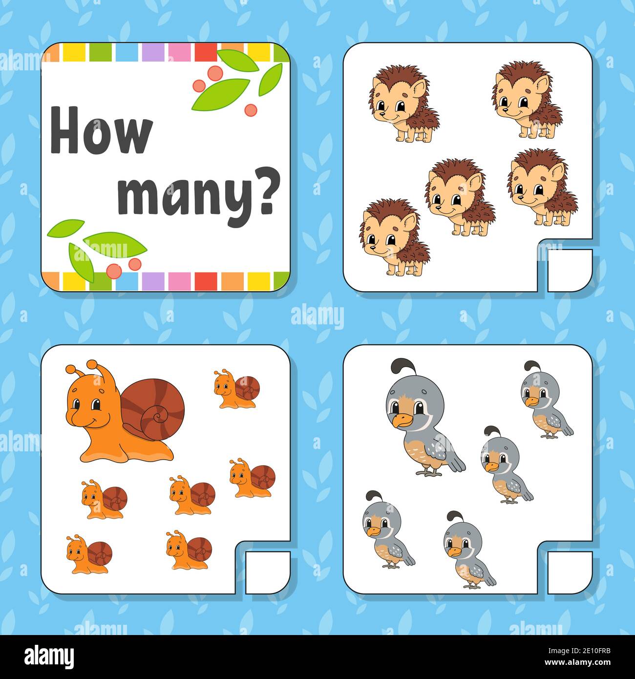 Counting game for children. Happy characters. Learning mathematics. How ...