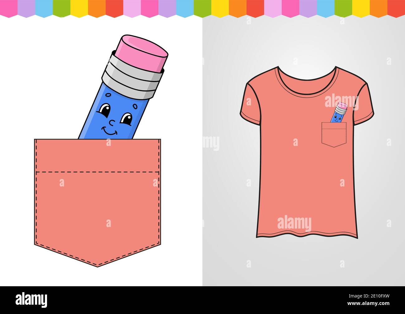 Cute character in shirt pocket. Cute character. Colorful vector ...