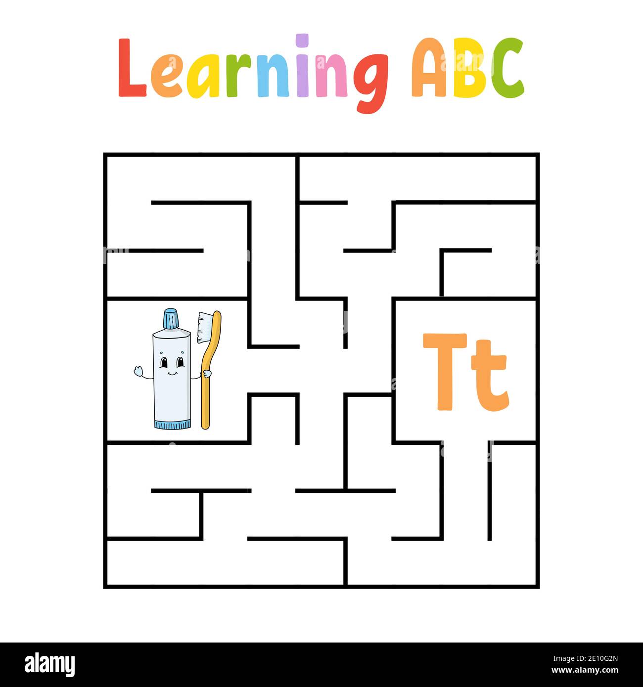 Square maze. Game for kids. Quadrate labyrinth. Education worksheet ...