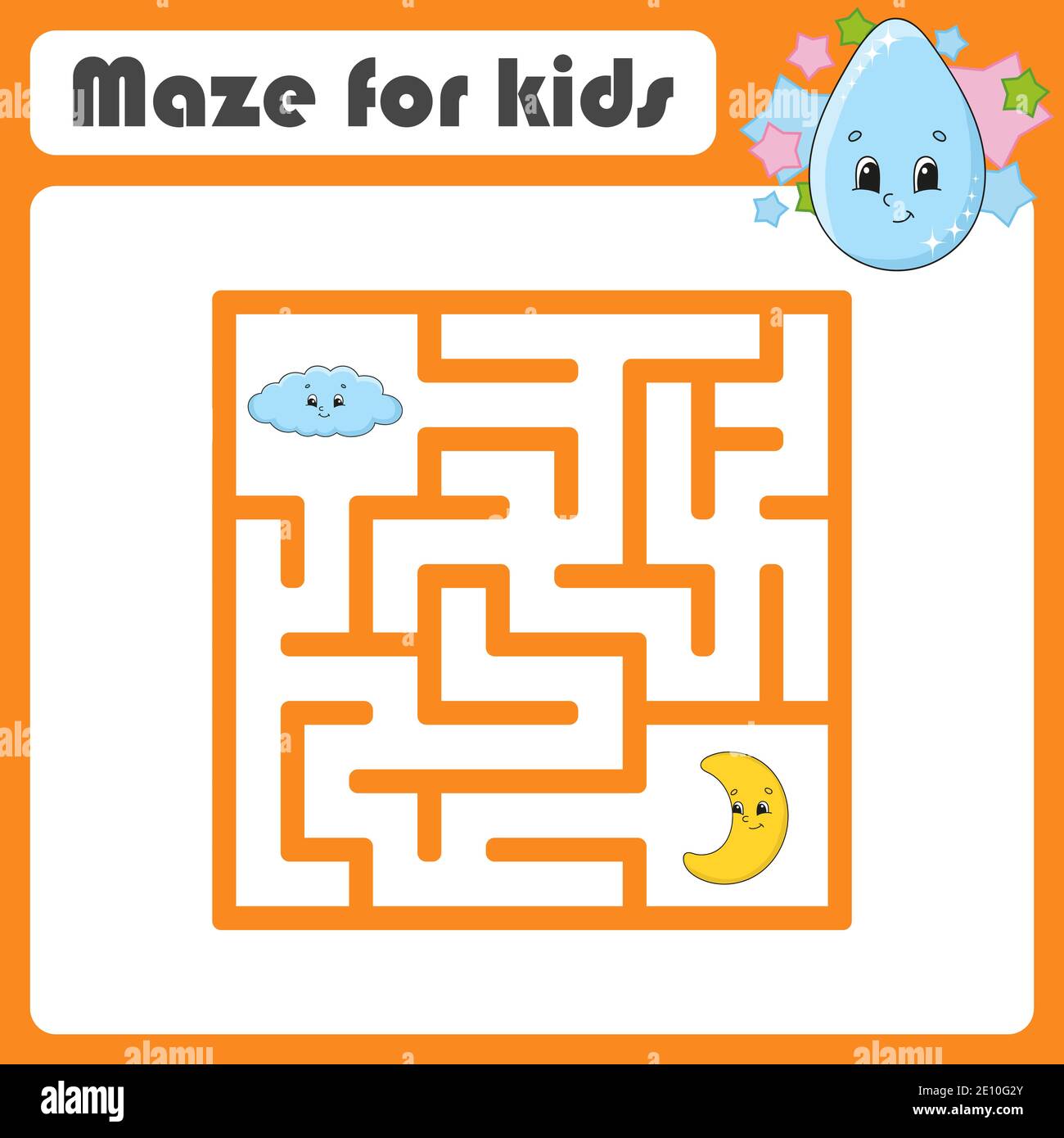 Funny maze. Game for kids. Puzzle for children. Cartoon style ...