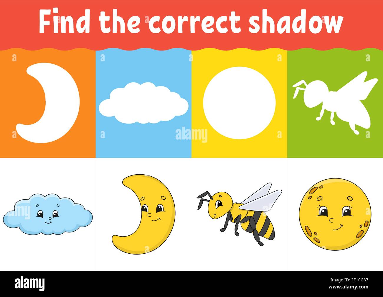 Find the correct shadow. Education developing worksheet. Matching game ...