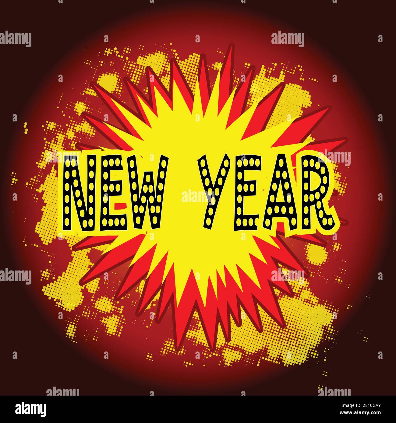 A comic cartoon style new year explosion Stock Vector Image & Art - Alamy