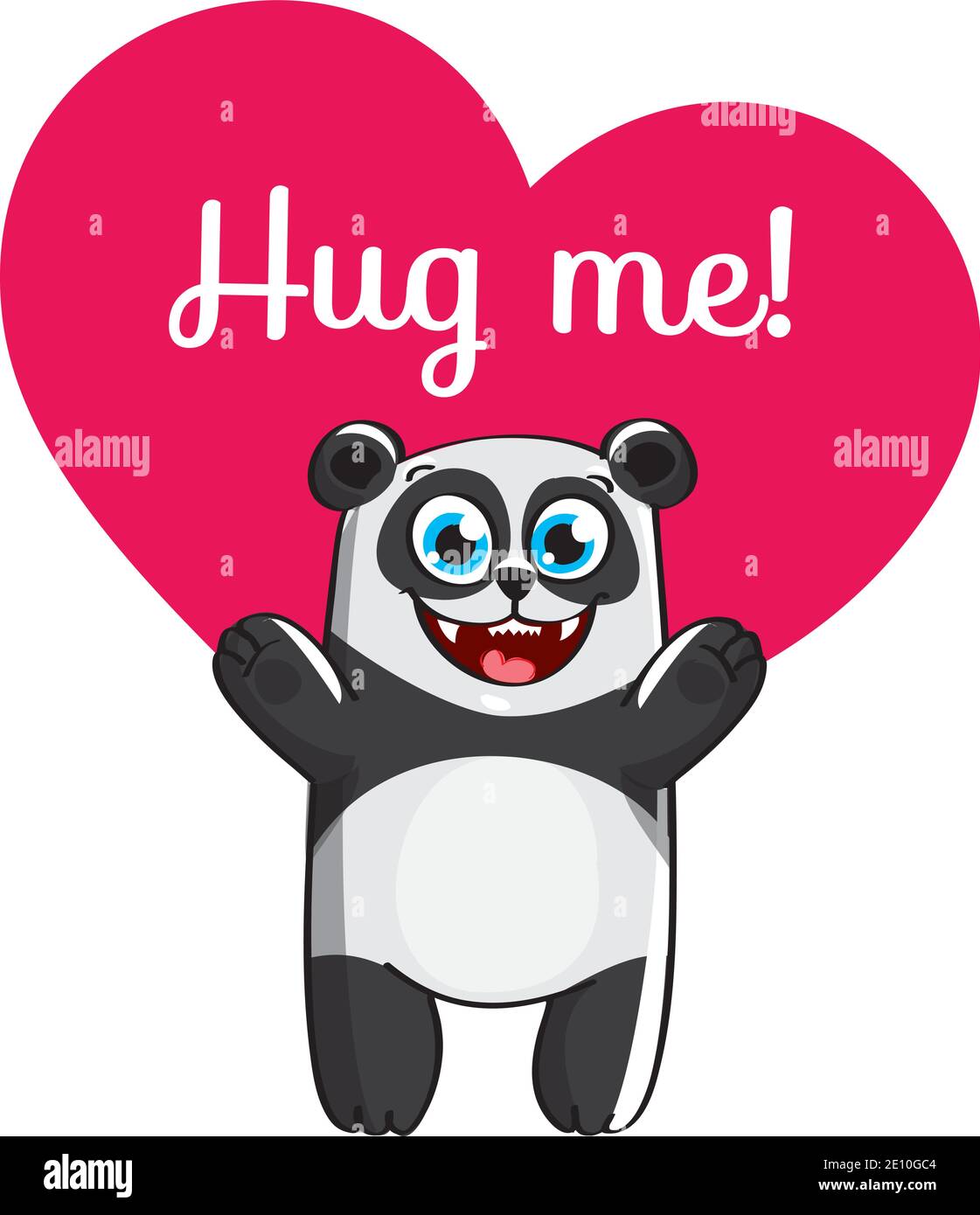 Panda Bear Hug Cartoon
