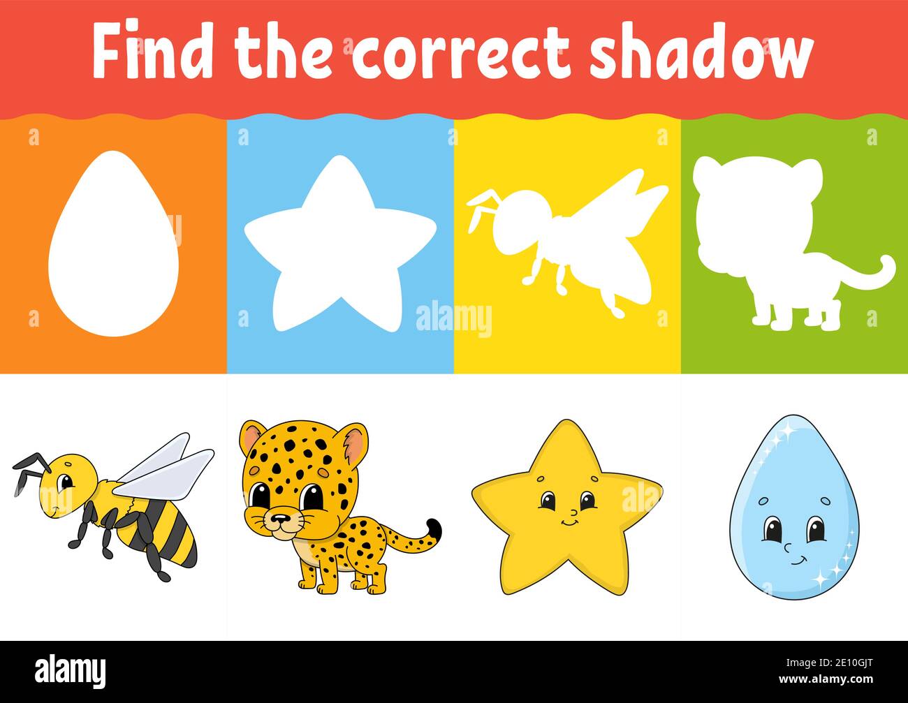 Find the correct shadow. Education developing worksheet. Matching game ...