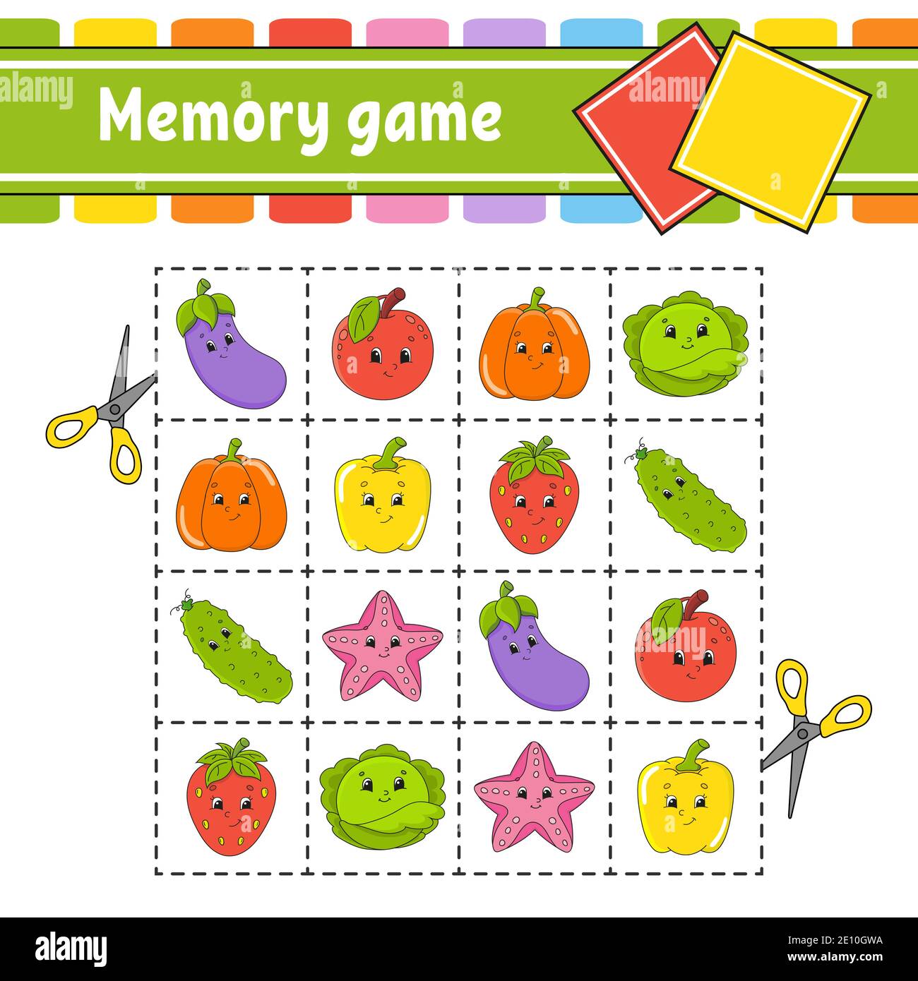 Memory game for kids. Education developing worksheet. Activity page ...