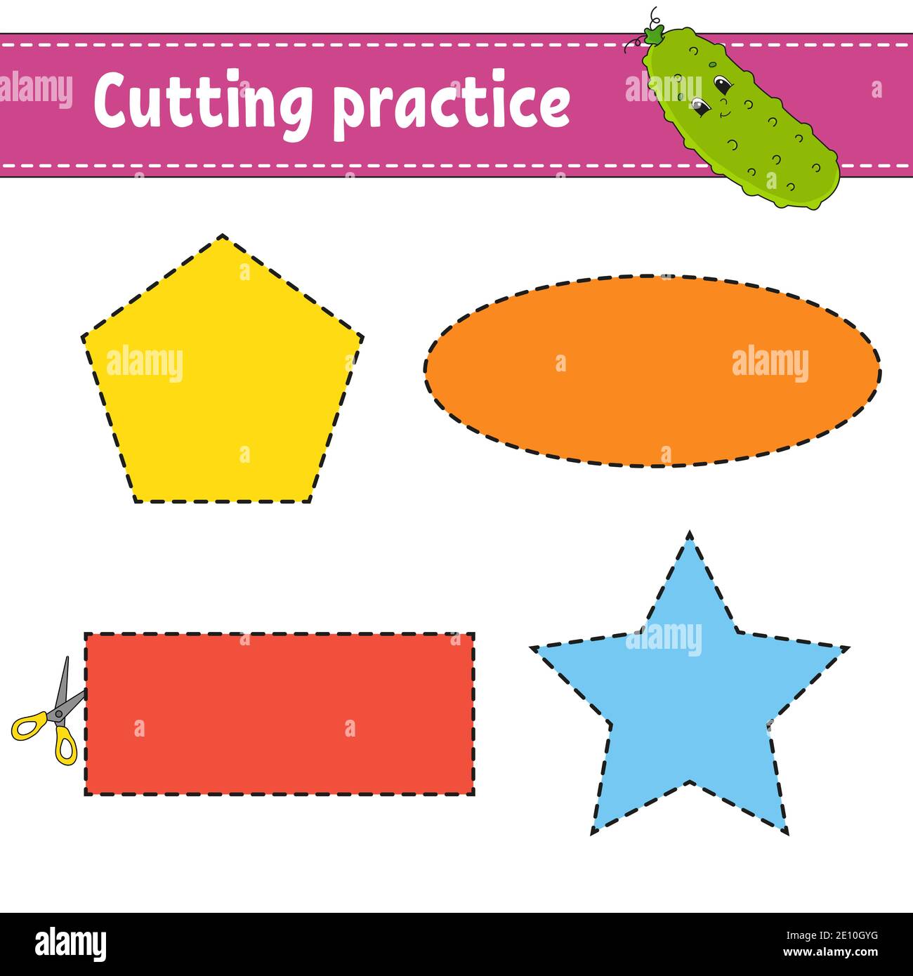 Cutting practice for kids. Education developing worksheet. Activity ...