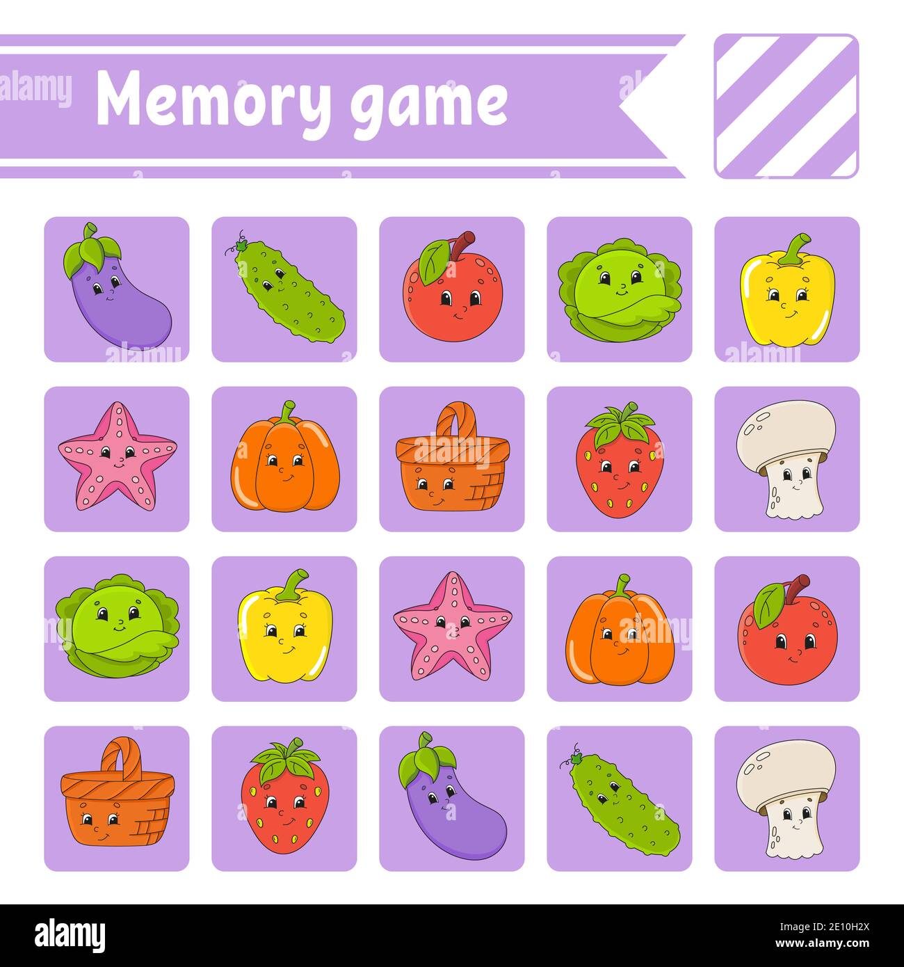 Memory game for kids. Education developing worksheet. Activity page ...
