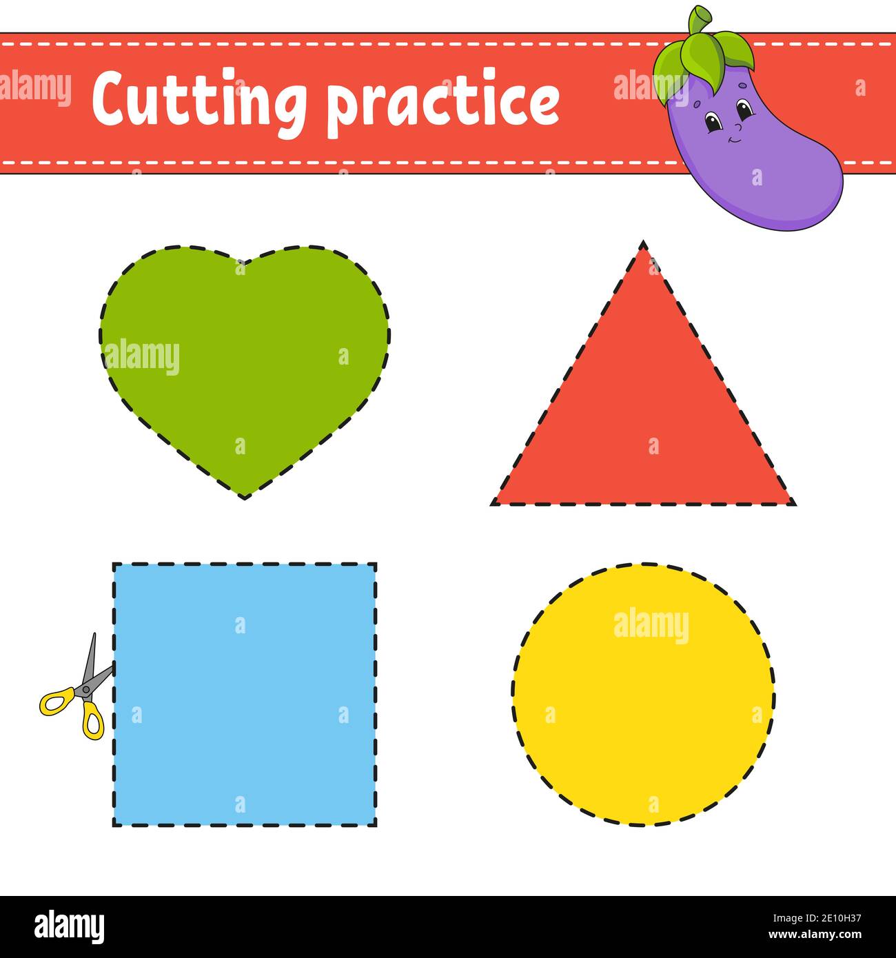 Cutting practice for kids. Education developing worksheet. Activity ...