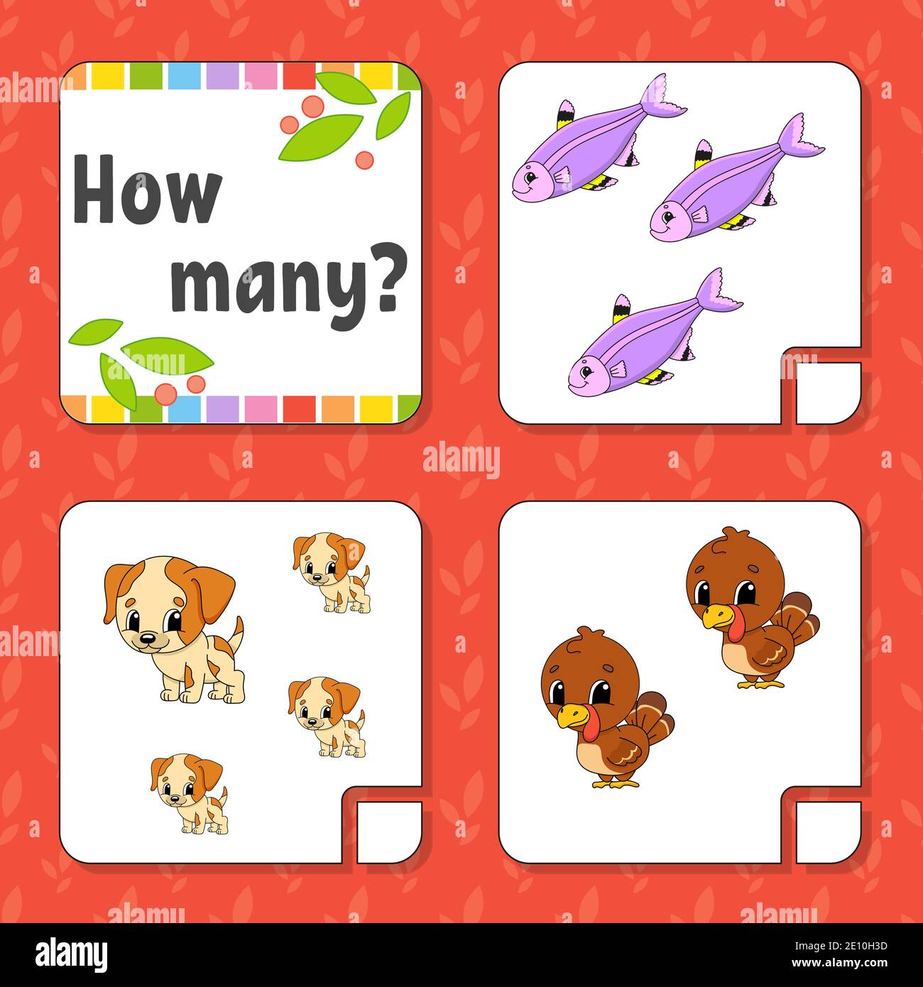 Counting game for children. Happy characters. Learning mathematics. How ...