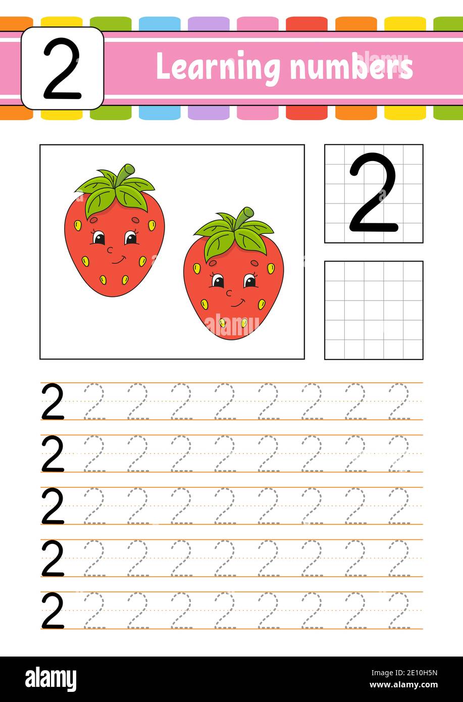 Trace and write. Handwriting practice. Learning numbers for kids ...