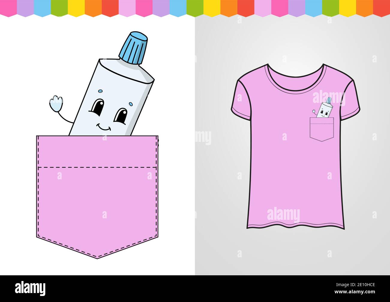 Cute character in shirt pocket. Cute character. Colorful vector ...