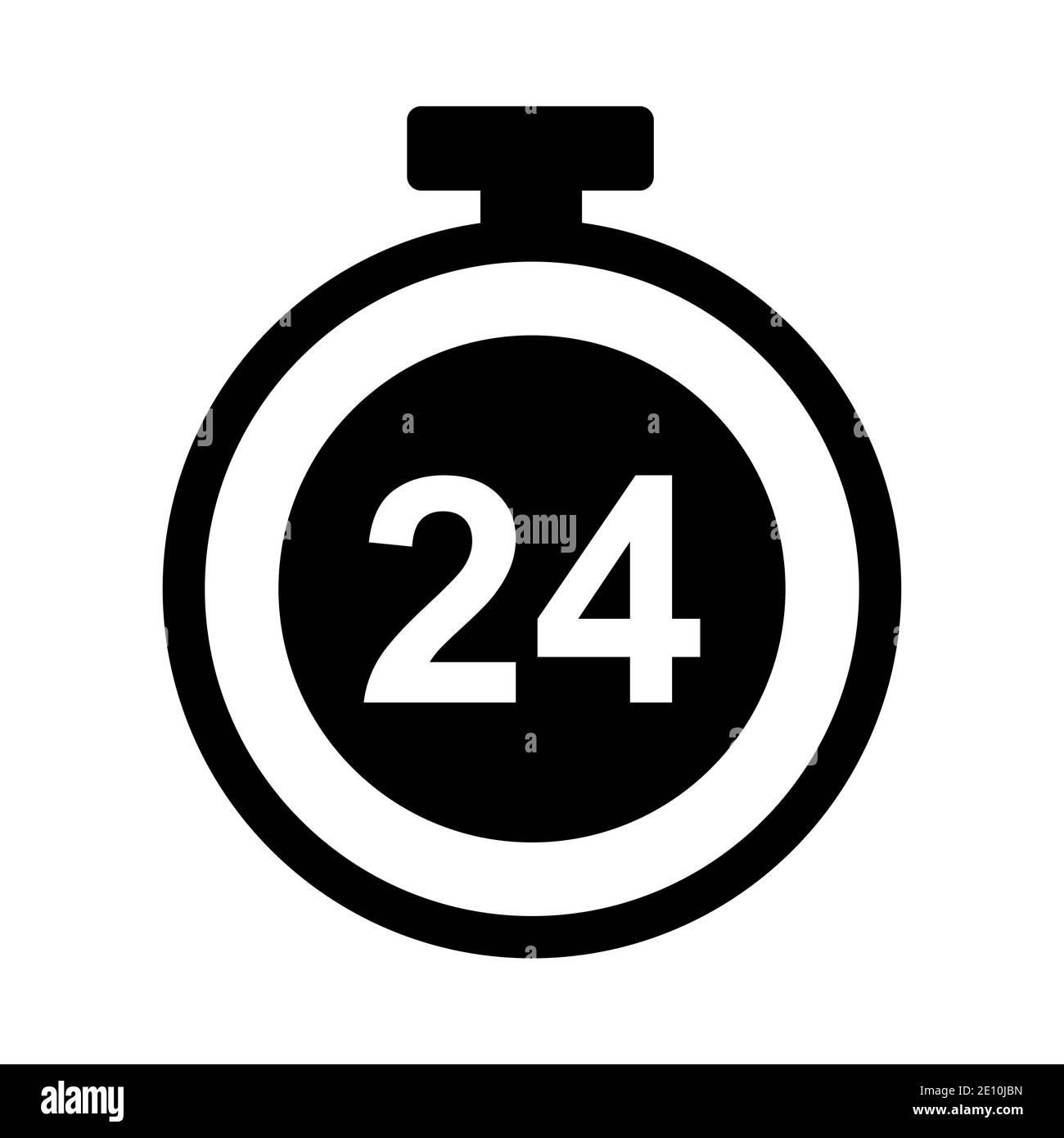 Time flat icon 24 hours vector, classic watch design isolated on white ...