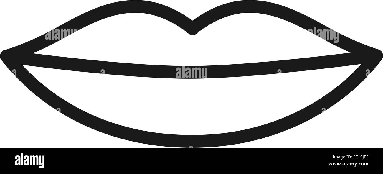 Outline icon human senses: taste (mouth with tongue). Vector symbol ...