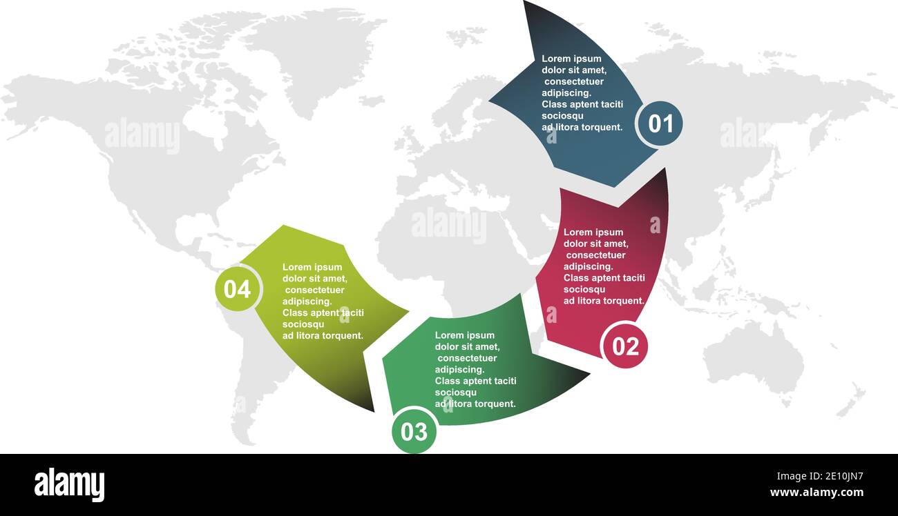 4 step vector element in four colors with labels, infographic diagram ...