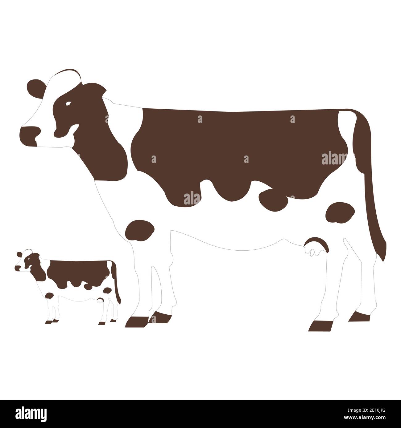 Dark brown calf cow Stock Vector Images - Alamy