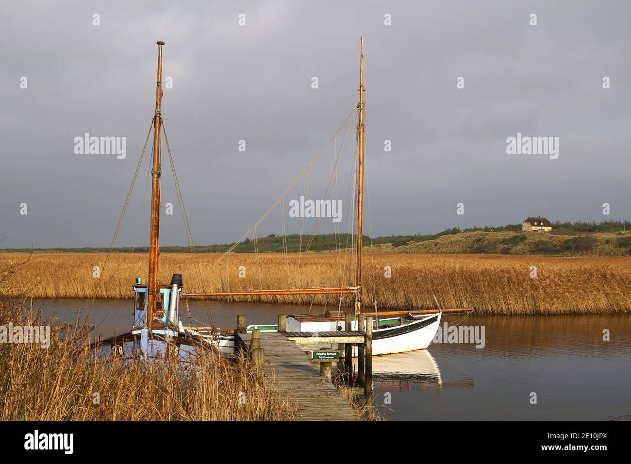 Boats On Ringköbing Fjord Stock Photo - Alamy