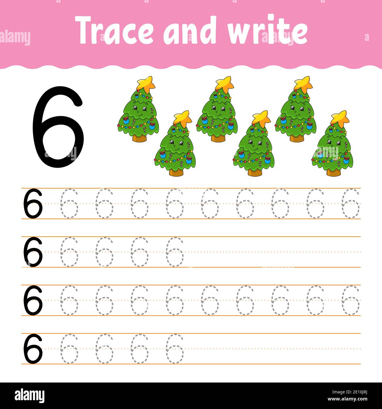 Trace and write. Handwriting practice. Learning numbers for kids ...