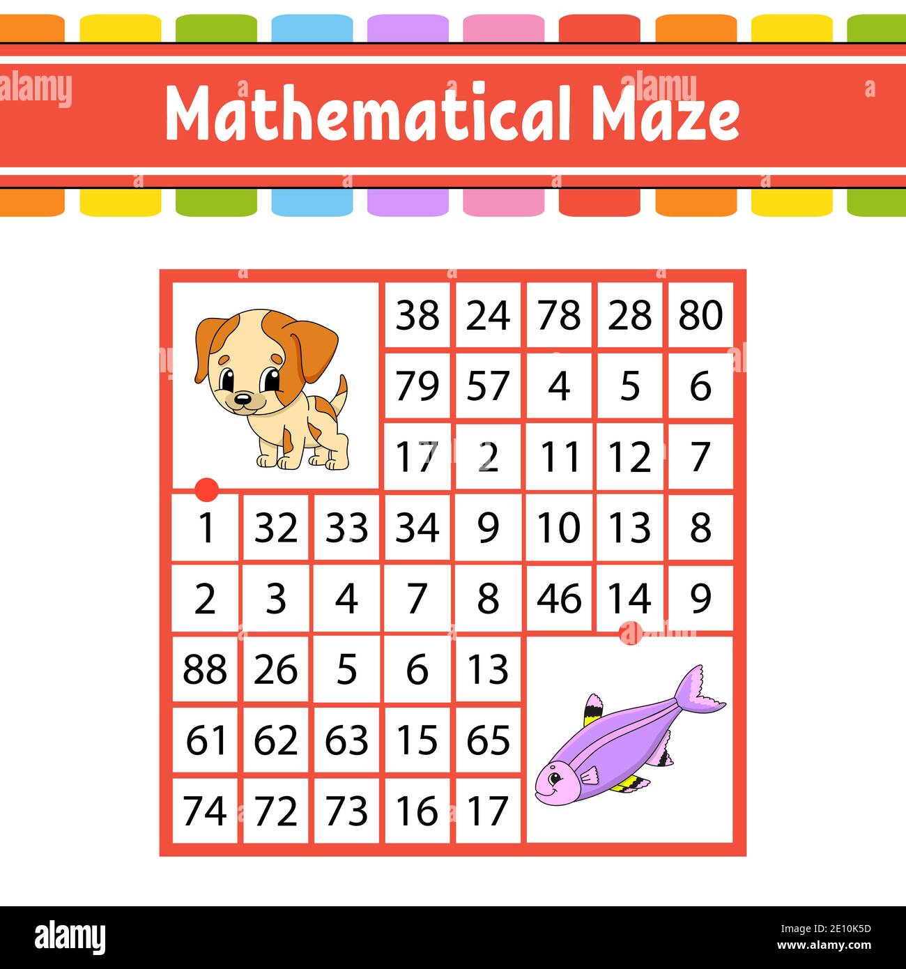 Mathematical maze. Game for kids. Number labyrinth. Education ...