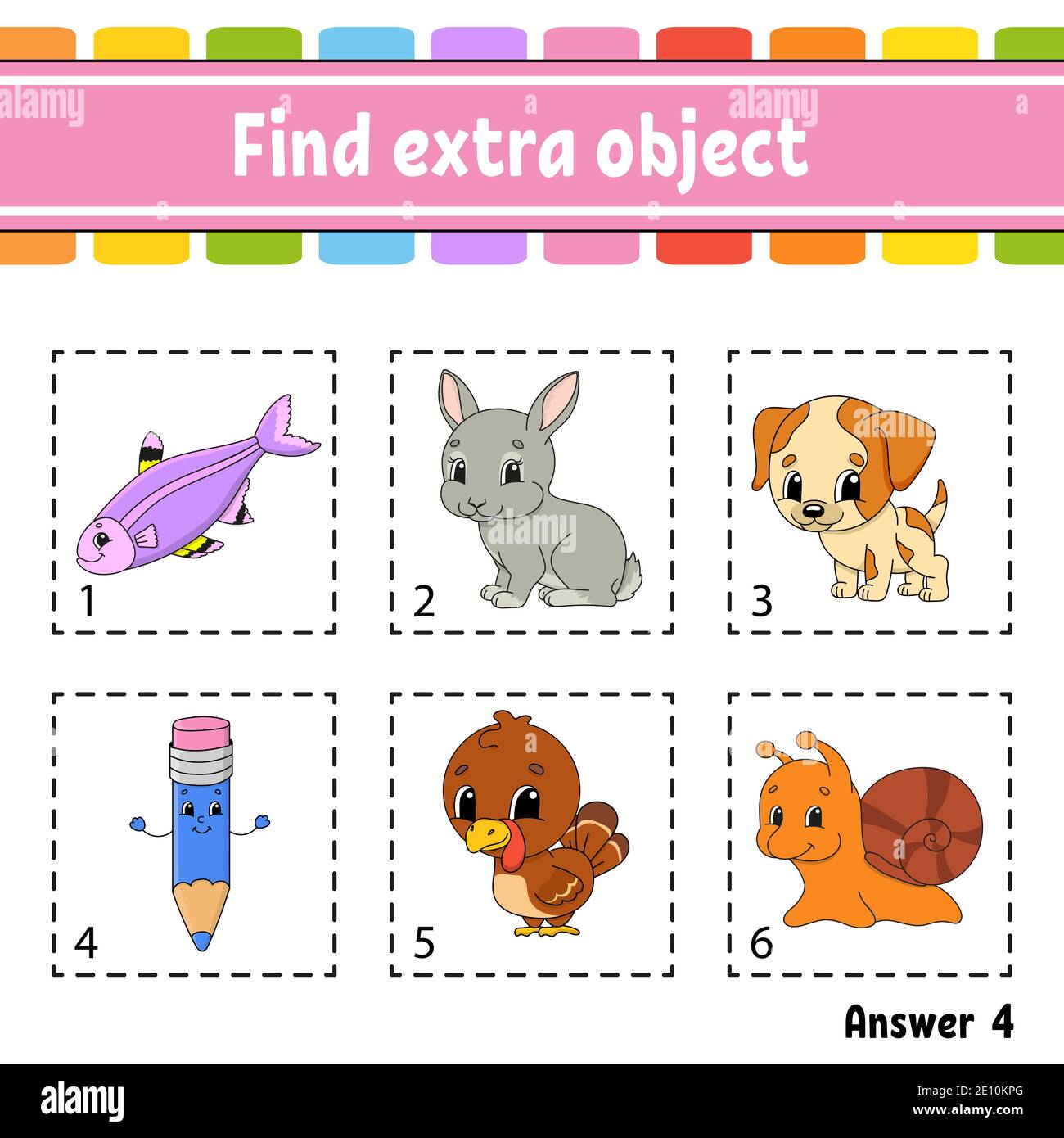 Find extra object. Educational activity worksheet for kids and toddlers ...