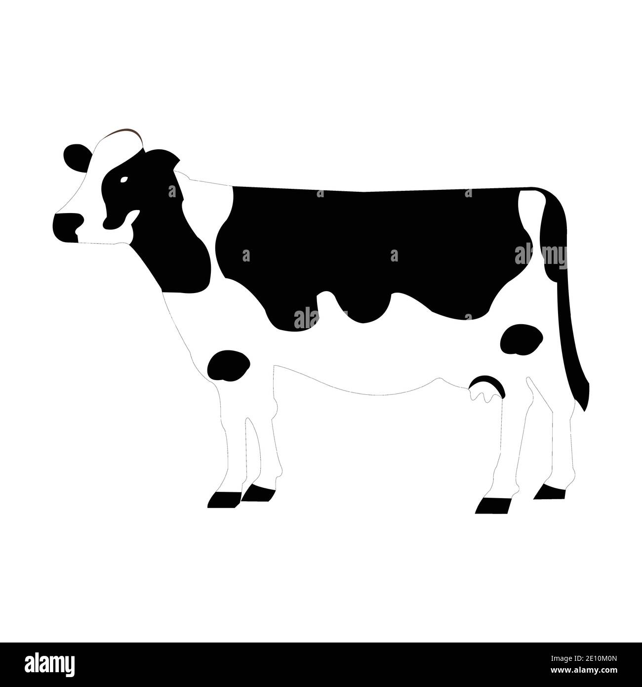 Back Cow Vector Illustration Isolated on White Stock Vector Image & Art ...