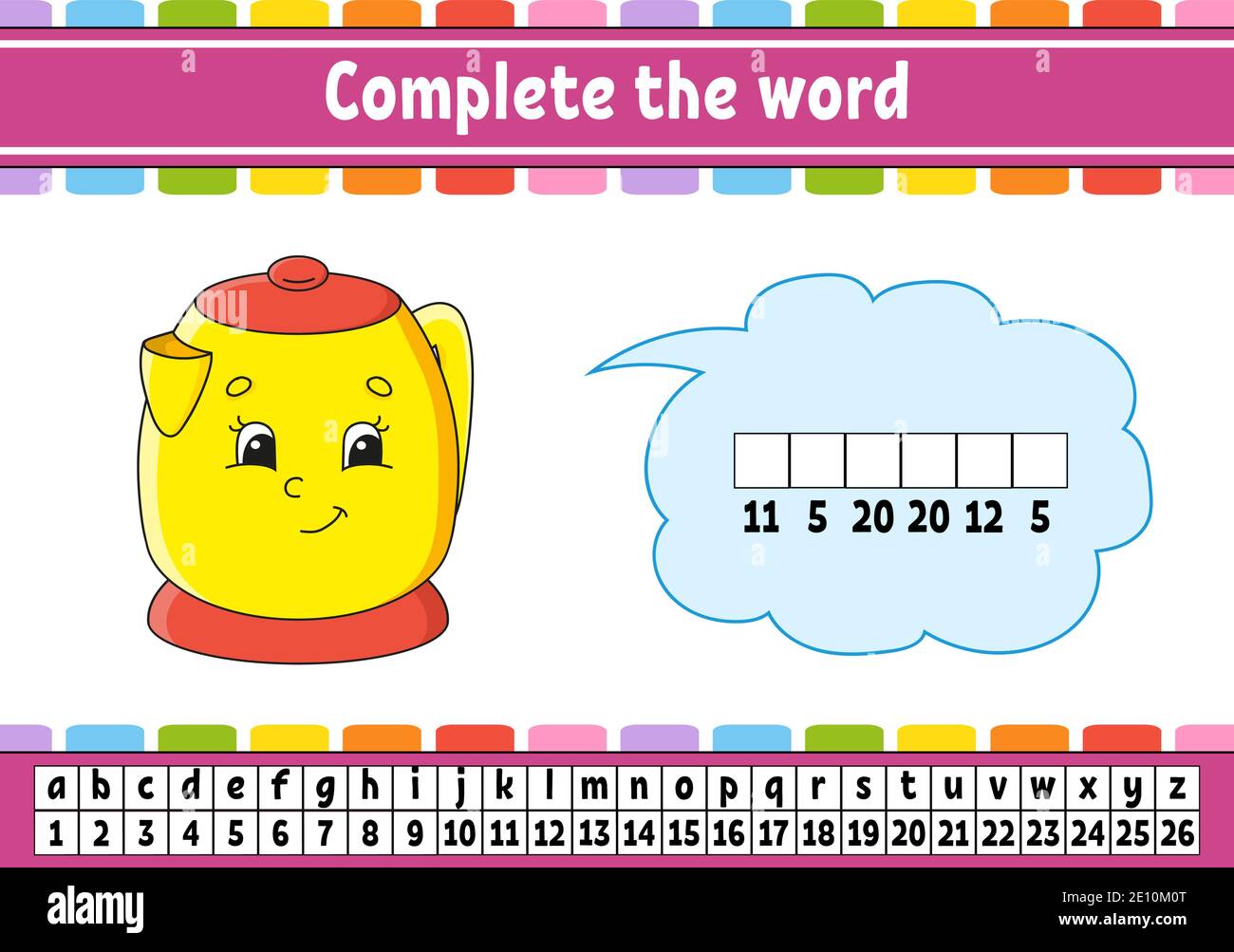 Complete The Words Cipher Code Learning Vocabulary And Numbers 