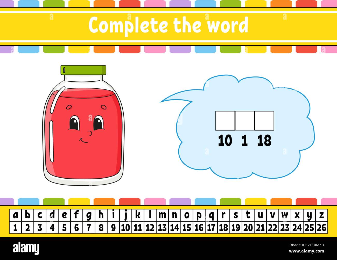 Complete the words. Cipher code. Learning vocabulary and numbers ...