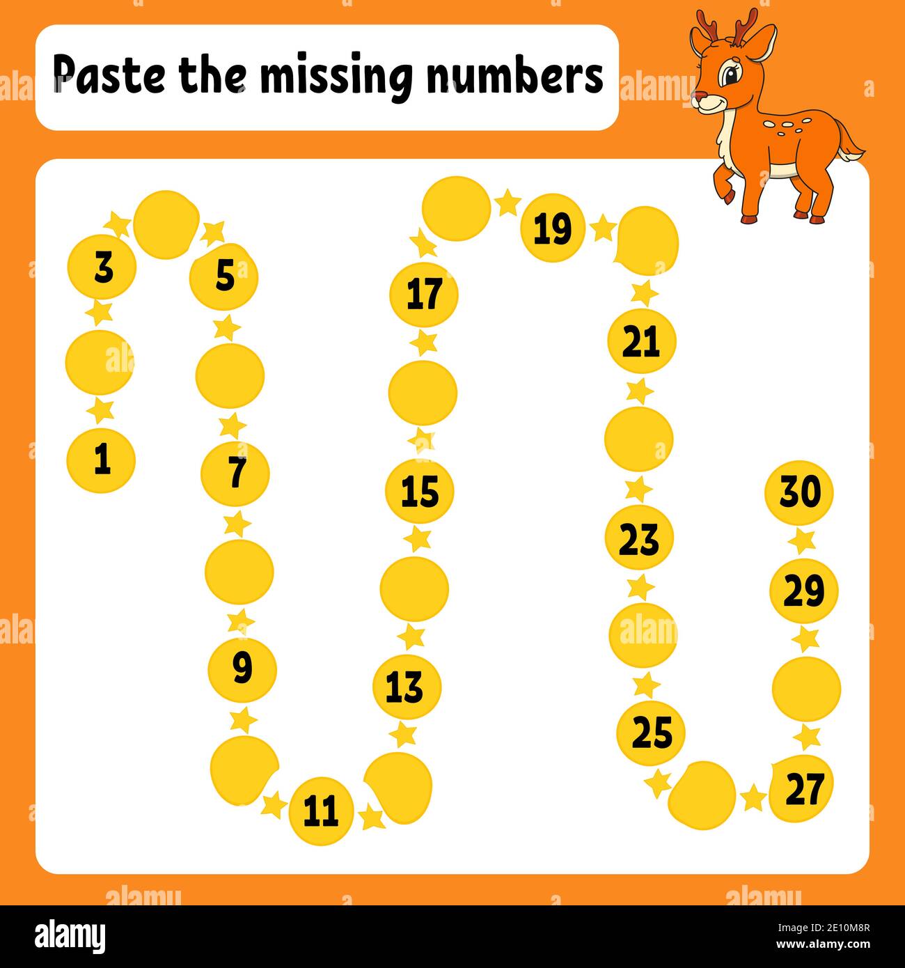 Paste the missing numbers. Handwriting practice. Learning numbers for ...