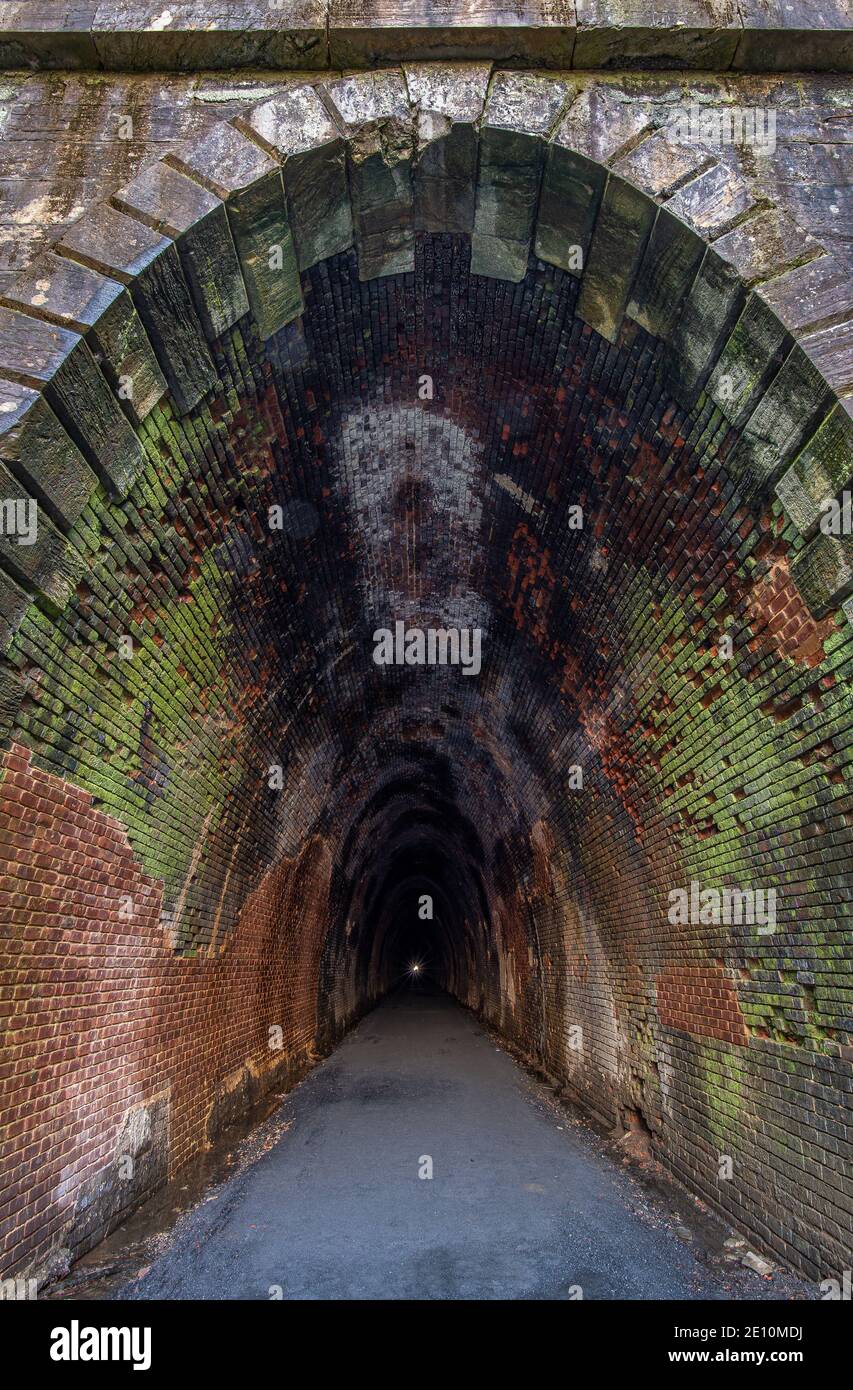 Western end of the historic Blue Ridge Tunnel in Afton, Virginia, now ...