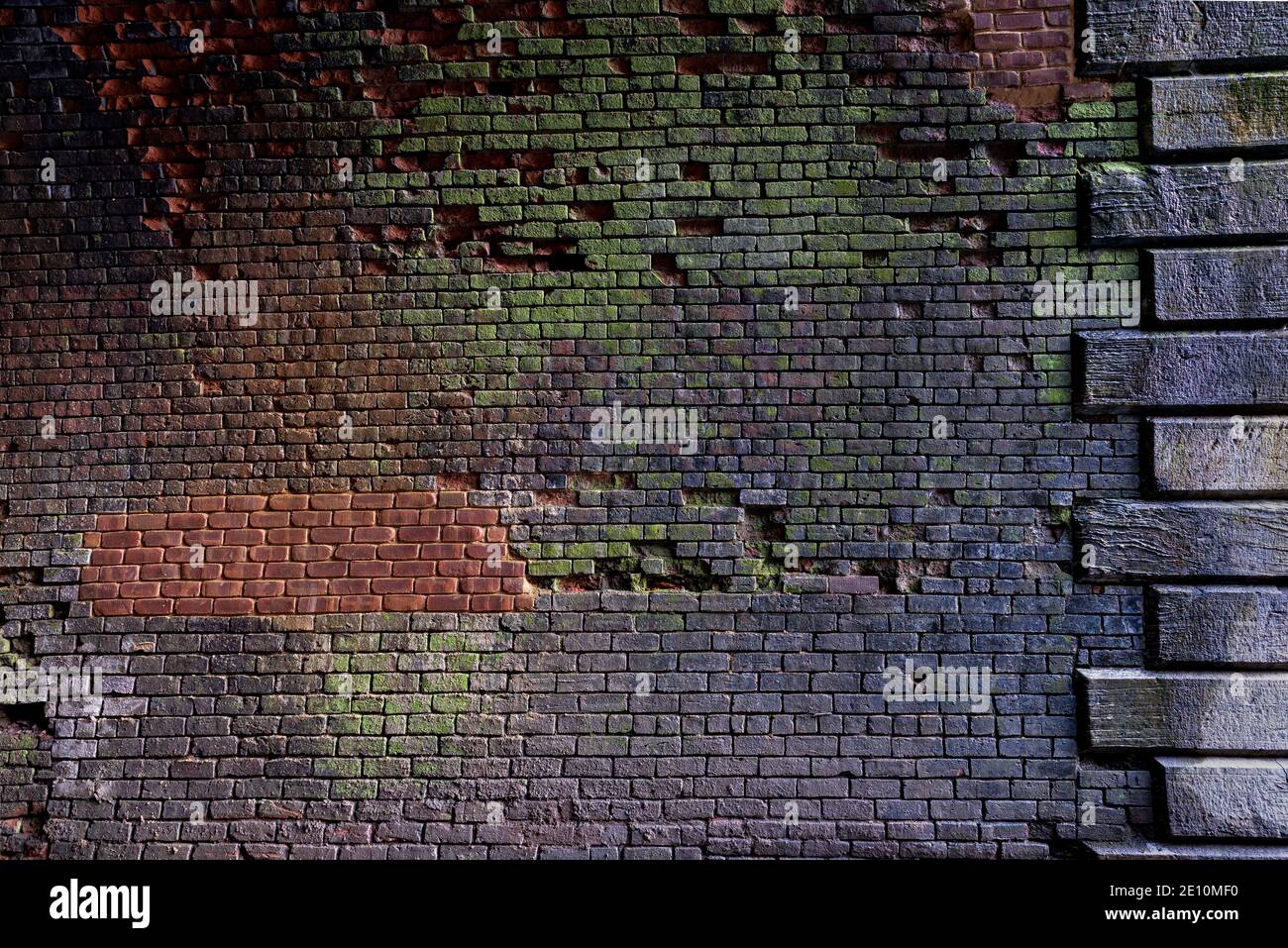 Brickwork and stonework inside the western end of the historic Blue ...