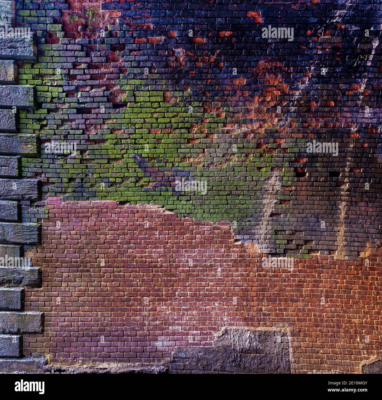Brickwork and stonework inside the western end of the historic Blue ...
