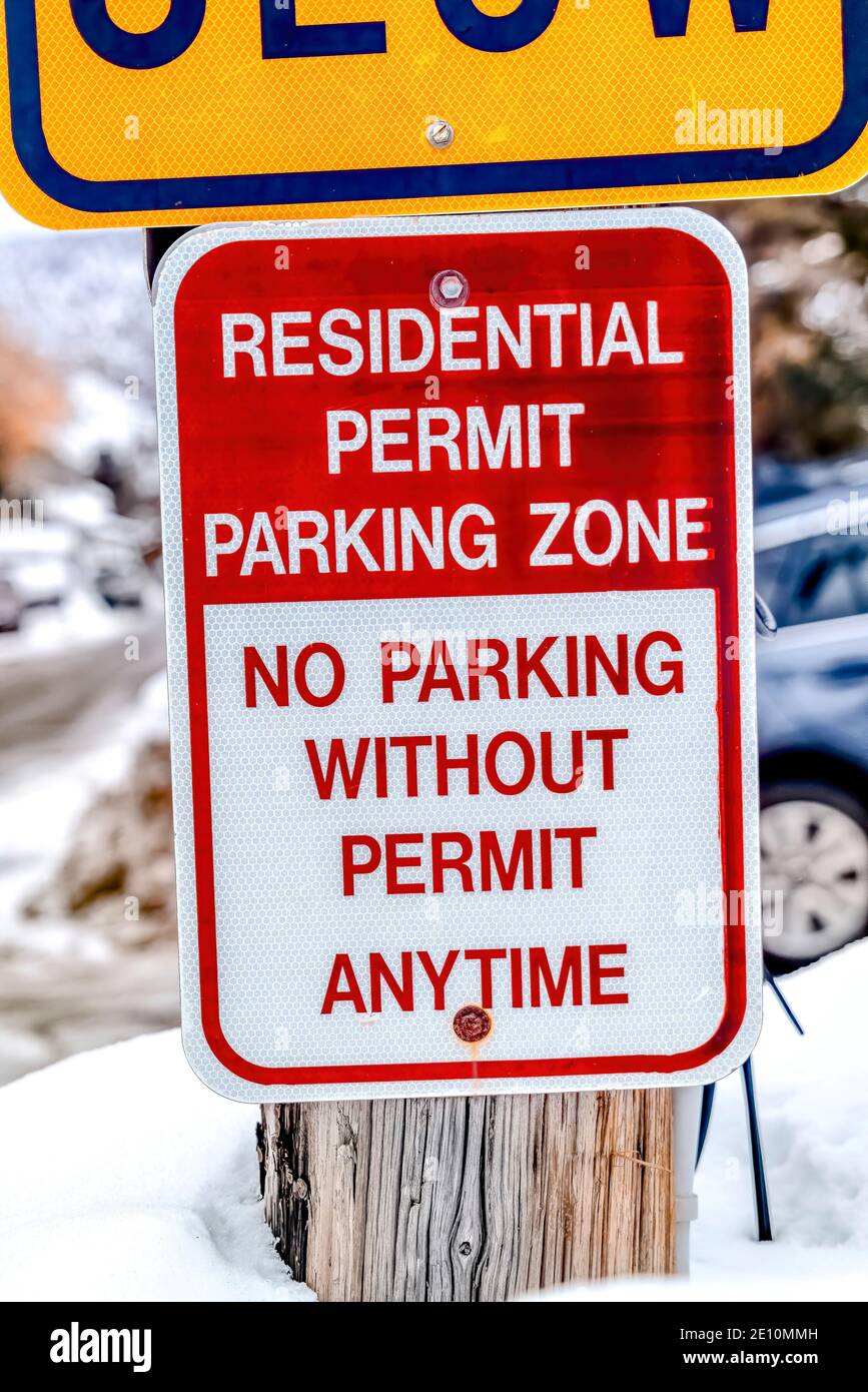 Residential Permit Parking Zone No Parking Without Permit Anytime road ...