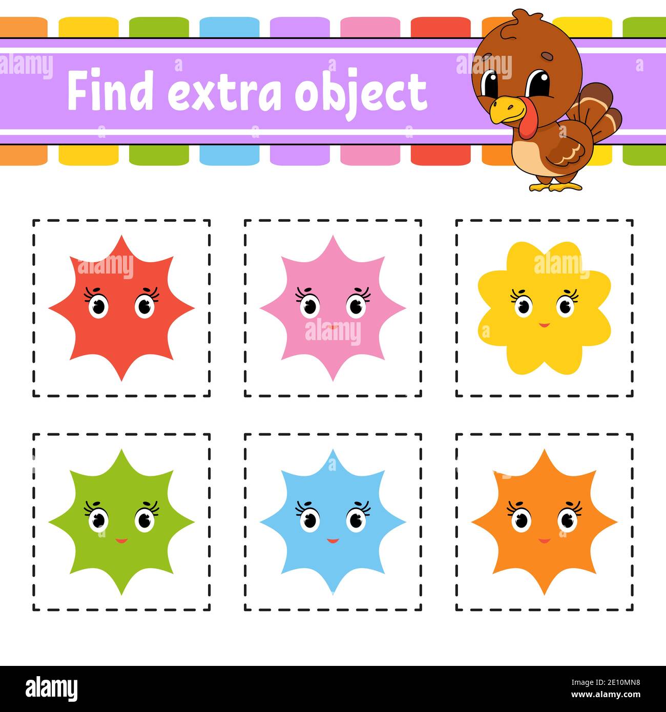 Find extra object. Educational activity worksheet for kids and toddlers ...