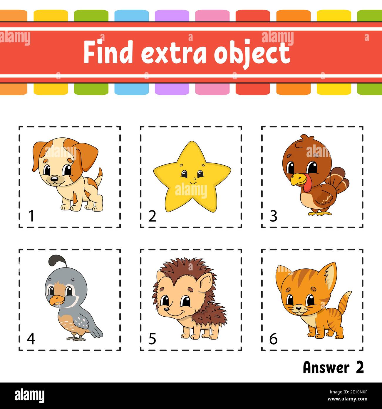 Find extra object. Educational activity worksheet for kids and toddlers ...