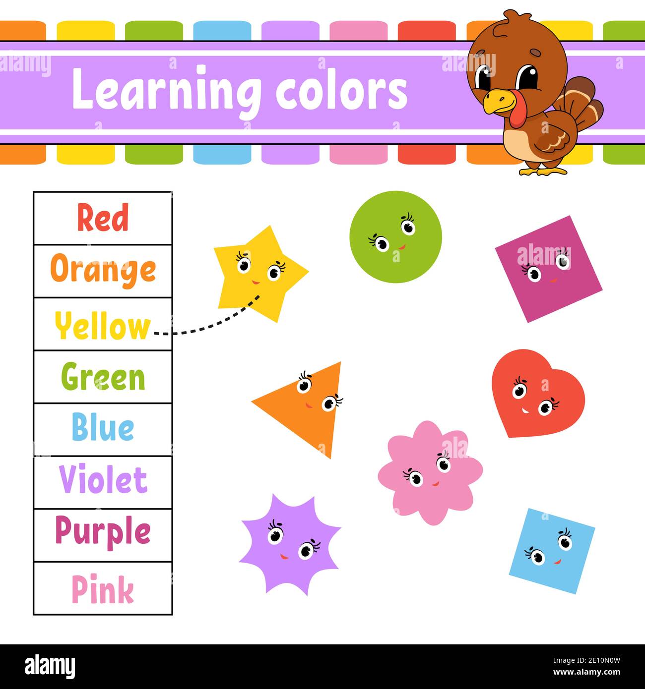 Learning colors. Education developing worksheet. Activity page with ...