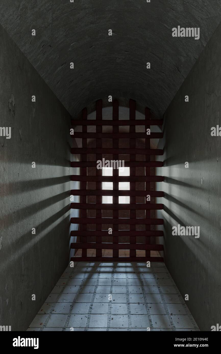 3d rendering of grunge ancient prison cell in the fortress Stock Photo ...