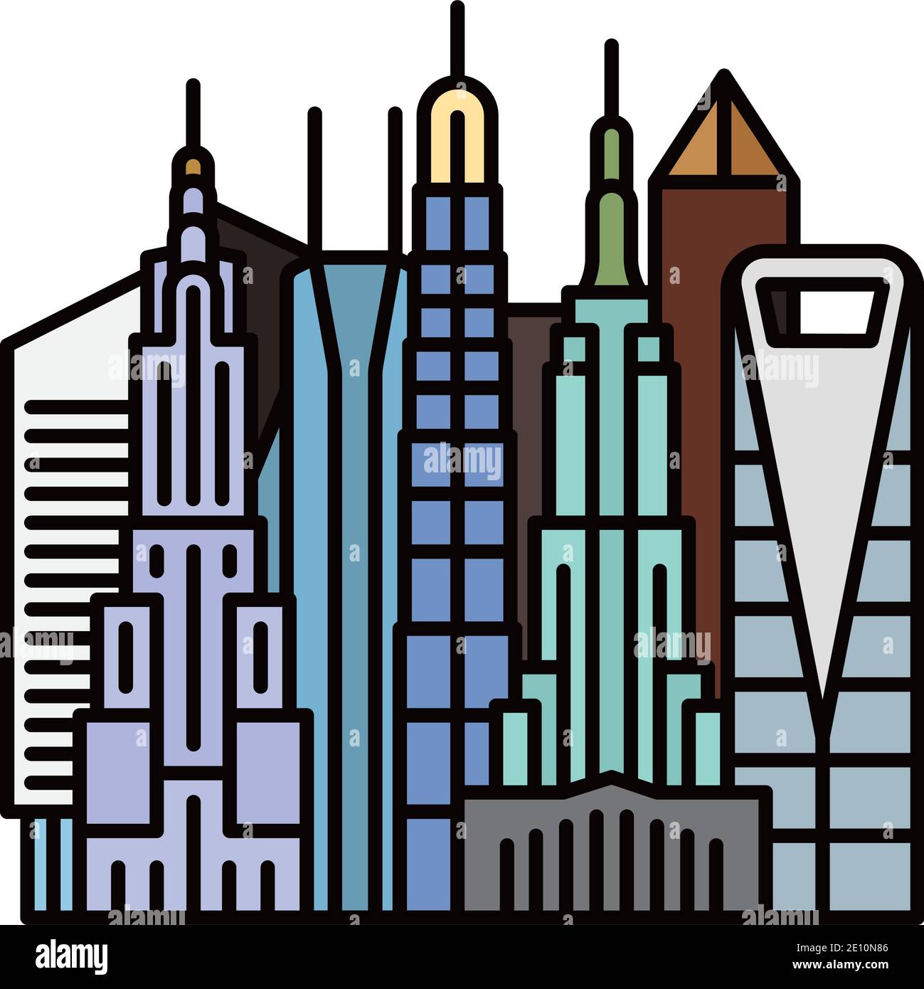 Skyscrapers highrise Stock Vector Images - Alamy